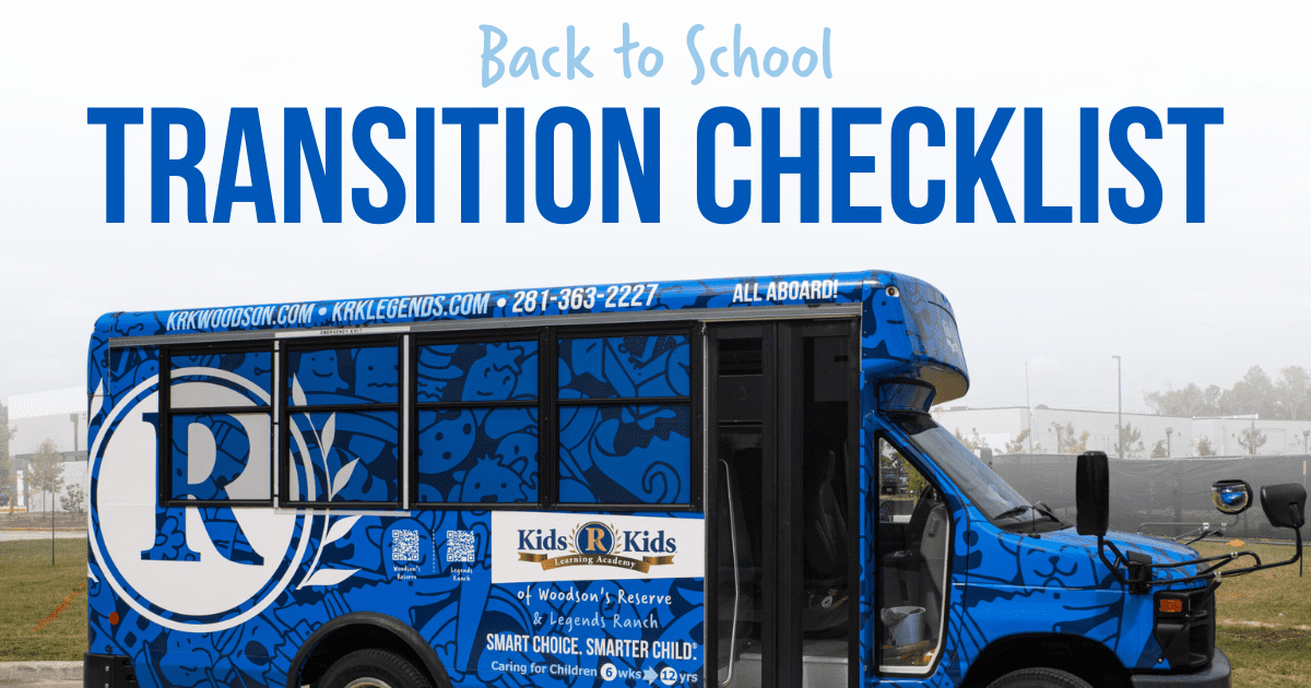 Back to School Transition Checklist - Kids 'R' Kids